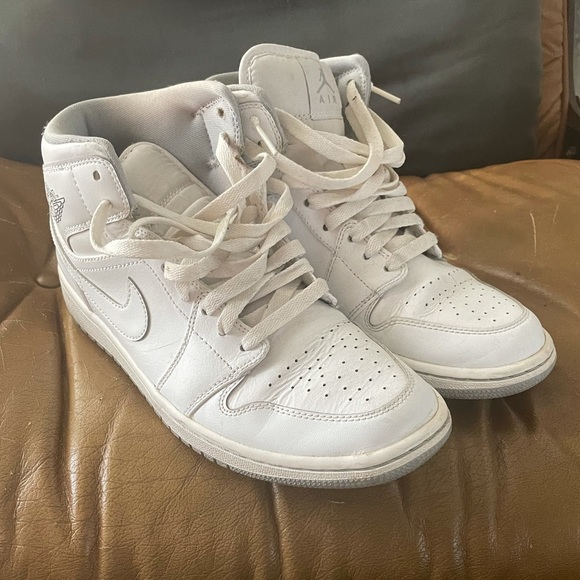 Nike | Shoes | Air Jordan Mid Pure White | Poshmark